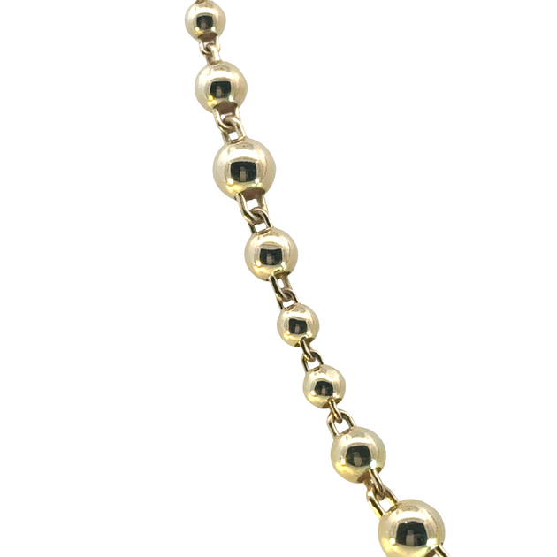 Ball Chain Necklace with Diamond Clasp in 18K Yellow Gold by Norman ...